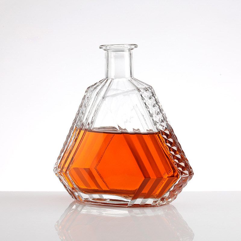 Whiskey Vodka Brandy XO Glass Liquor Bottles in 700ml 750ml Clear Round ...